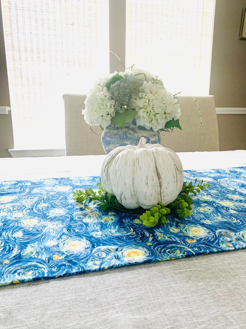 Van Gogh Starry Night-inspired Table Runner Centerpiece Home Decor ...