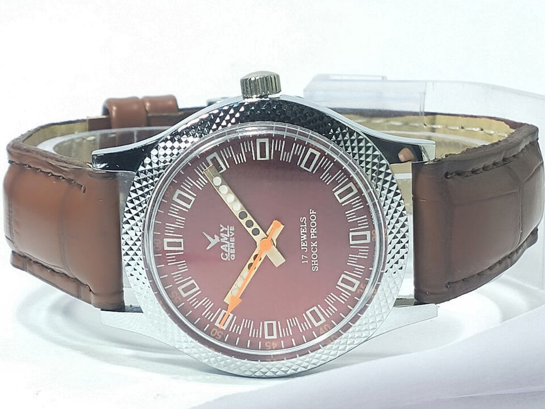 Vintage Camy Mechanical Hand Winding ST96 Movement Dial Wrist Watch M8 ...