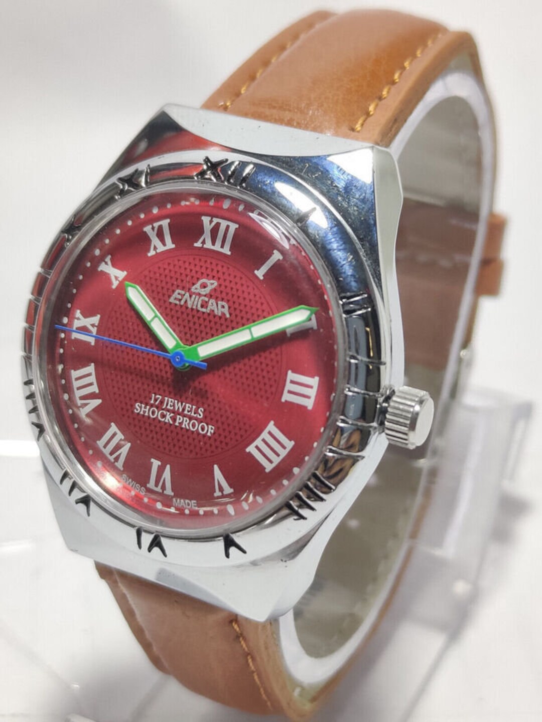 Vintage Enicar Mechanical Hand Winding ST96 Movement Dial Wrist Watch ...