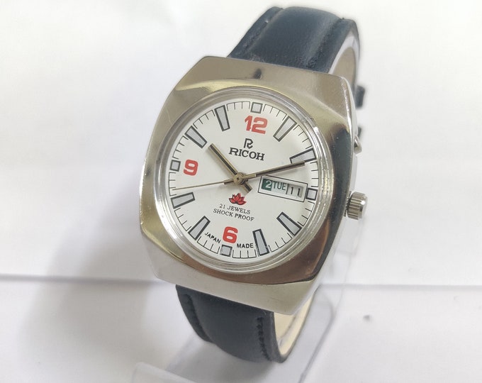 Vintage Ricoh Automatic Movement Date Day Dial Mens Wrist Watch for ...
