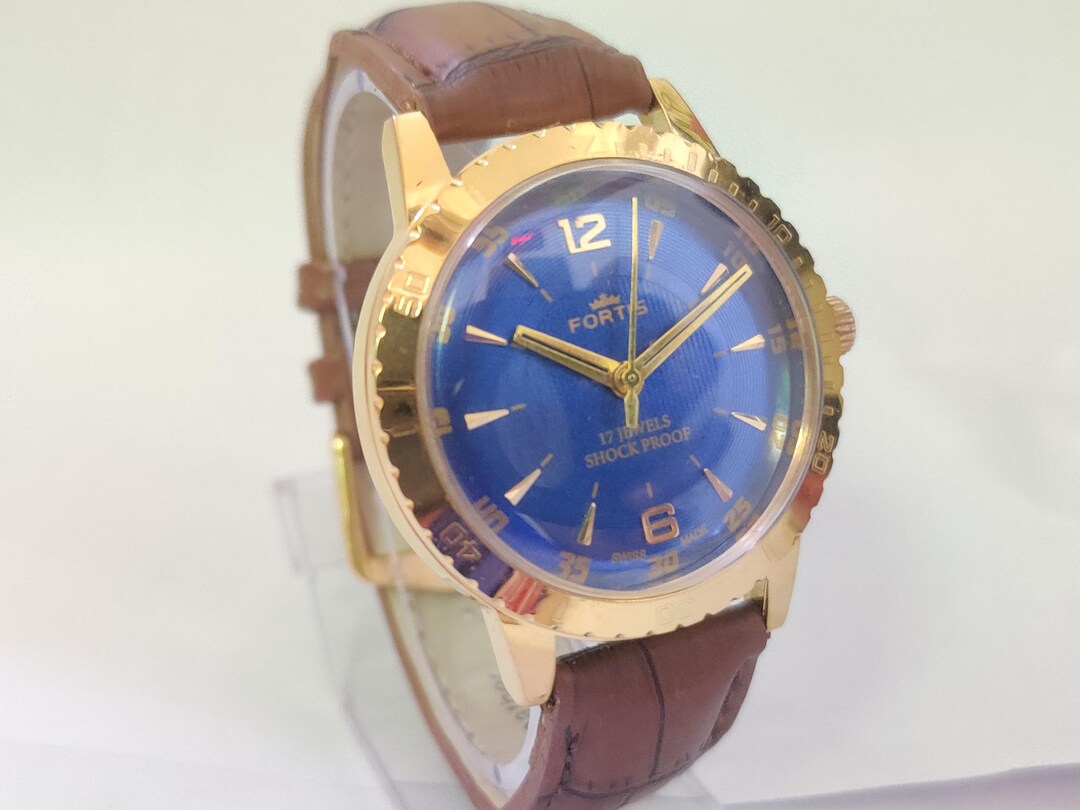 Vintage Fortis Mechanical Hand Winding ST96 Movement Dial Wrist Watch ...