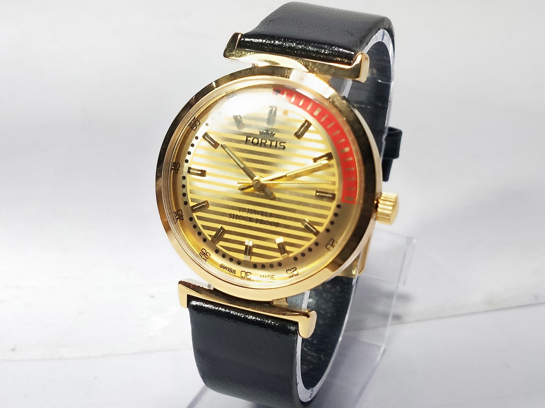 Vintage Fortis Mechanical Hand Winding ST96 Movement Dial Wrist Watch ...
