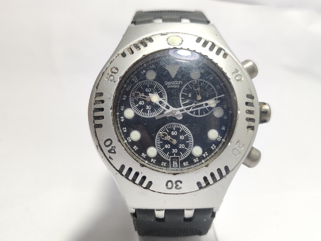 Swatch Chronograph Quartz Movement Analog Dial Wrist Watch F34 - Etsy