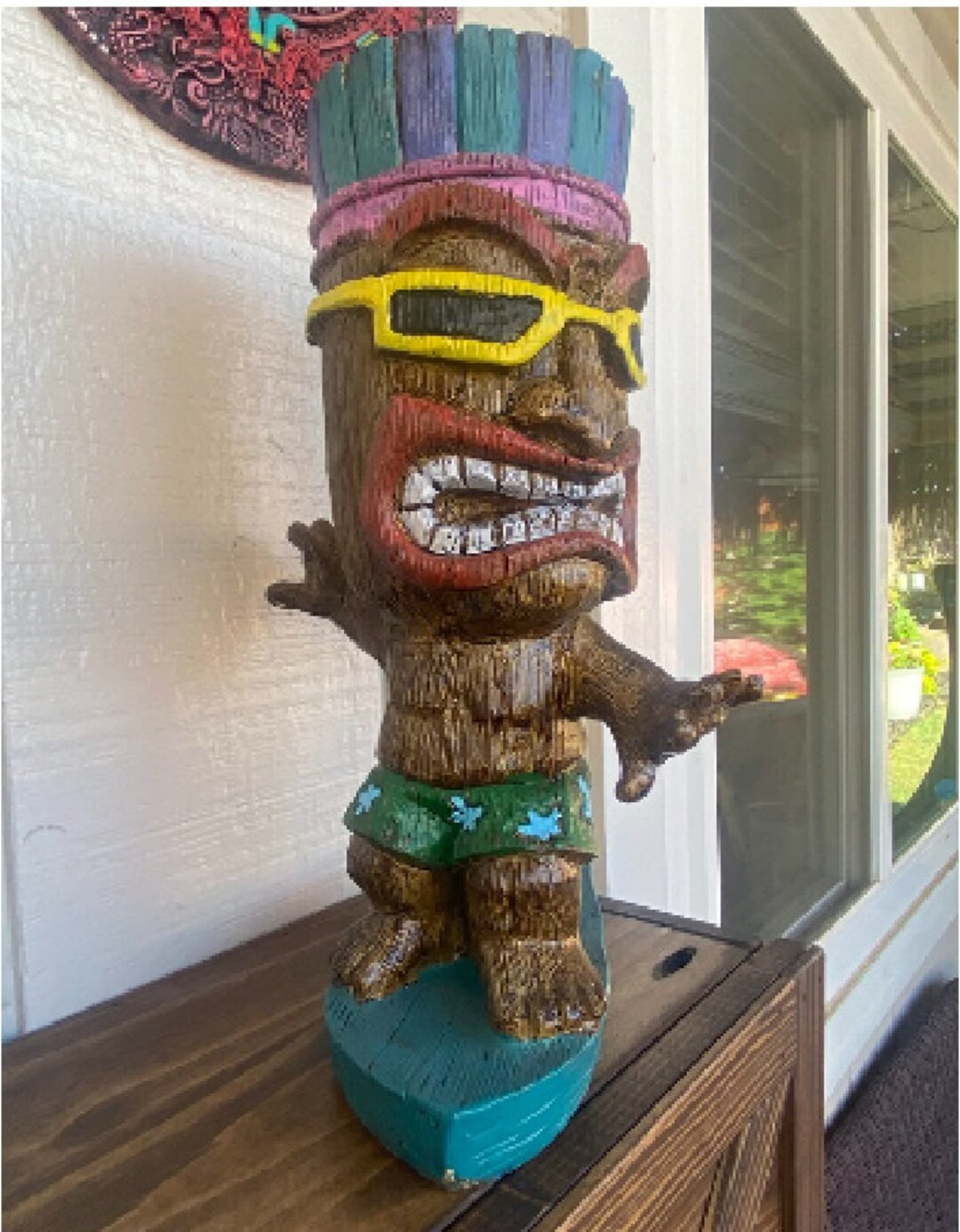 Kahuna Tiki Surfer Dude Garden Statue 7.5 D X 8 W - Etsy