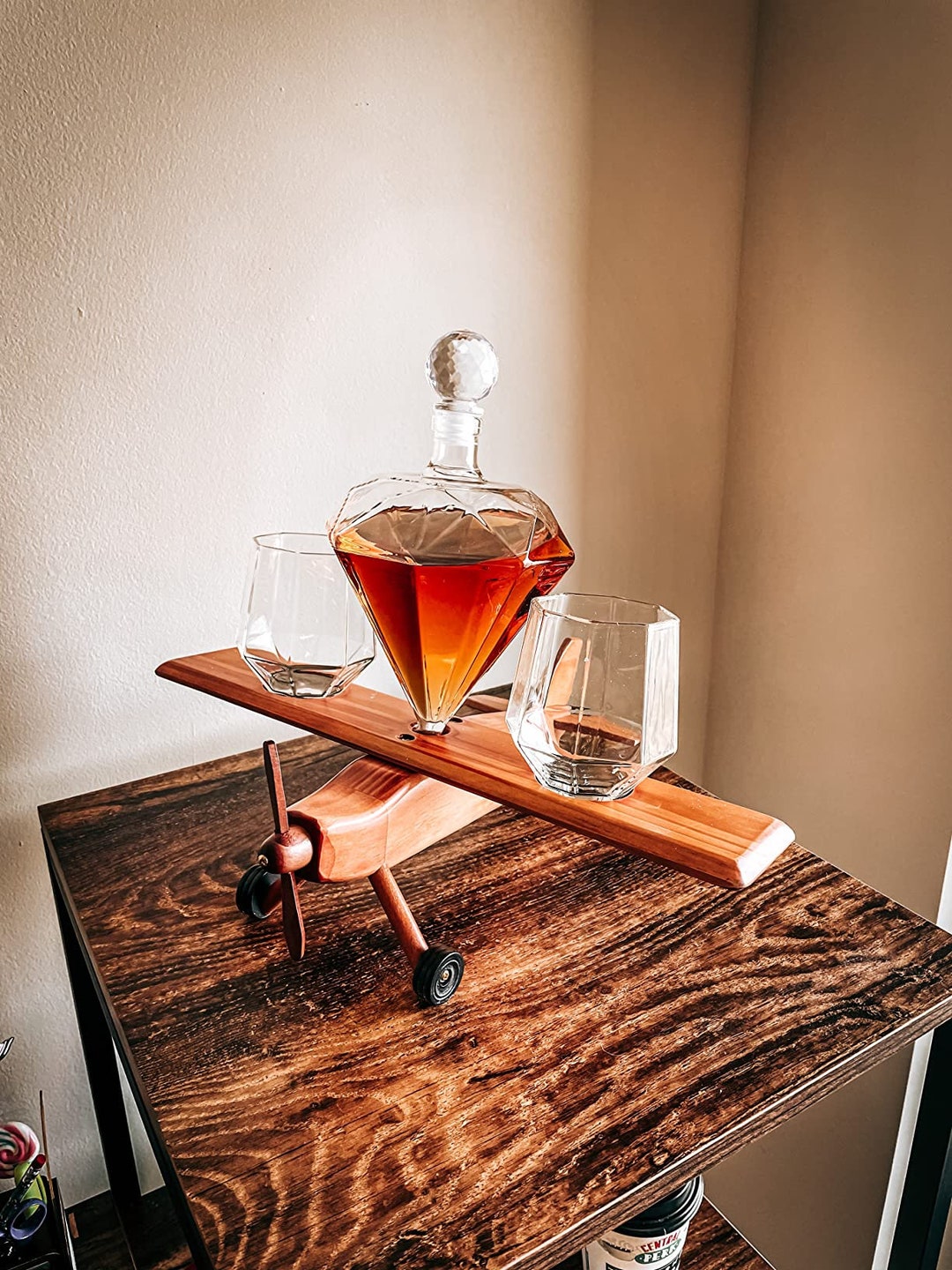 Decanter Set With Aviation Glasses Stand Liquor Decanting - Etsy
