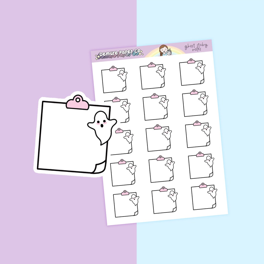 Cute Ghost Sticky Note Functional Planner Sticker Sheet - Etsy