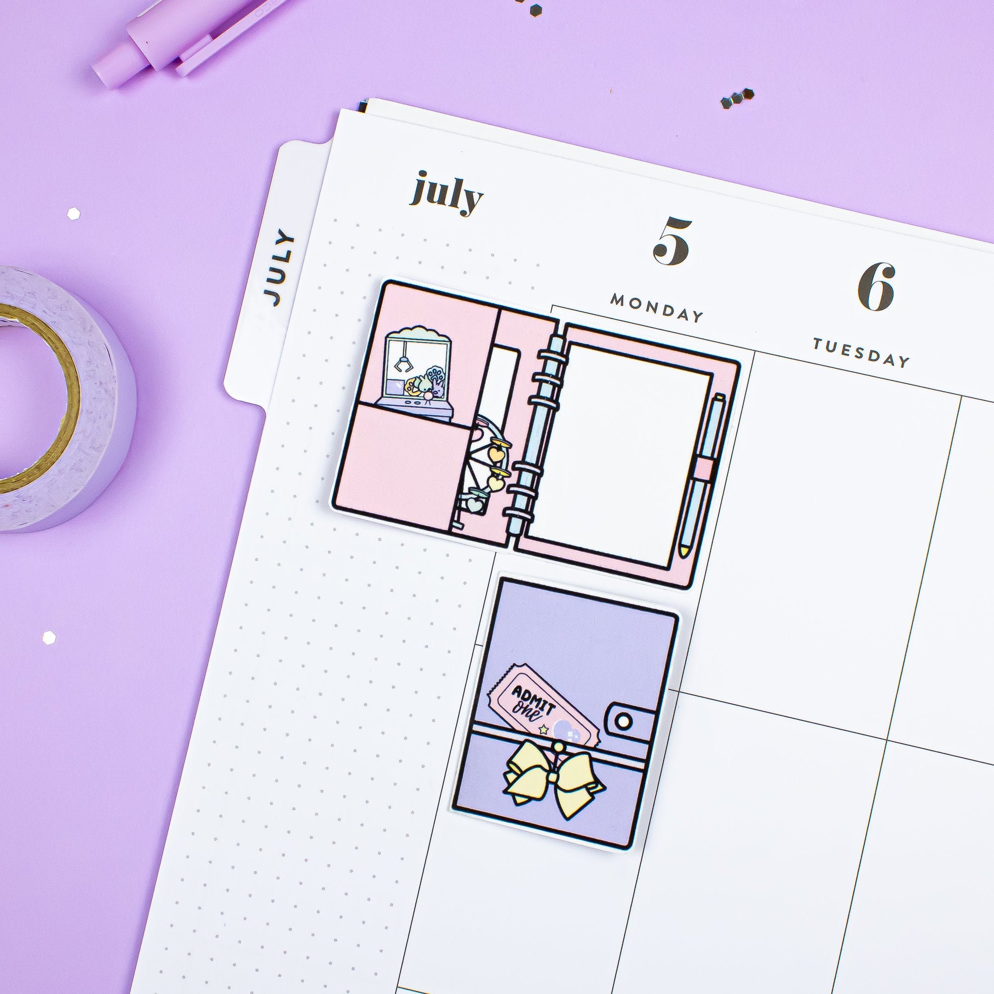 FOLDABLE Planner Stickers Carnival State Fair Planner Large | Etsy