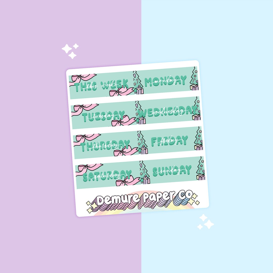 Days of the Week Date Covers for Vertical Planners 1.5 IN - Etsy