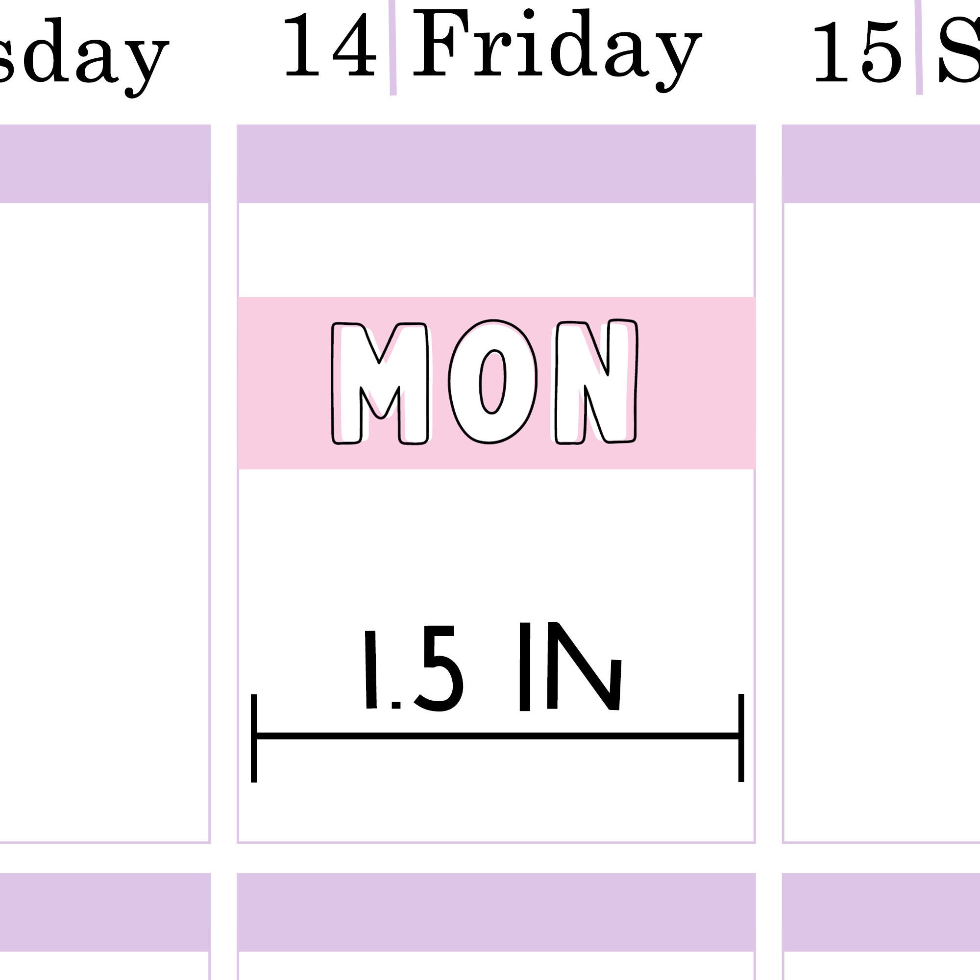 Rainbow Days of the Week Date Covers for Vertical Planners, Functional ...