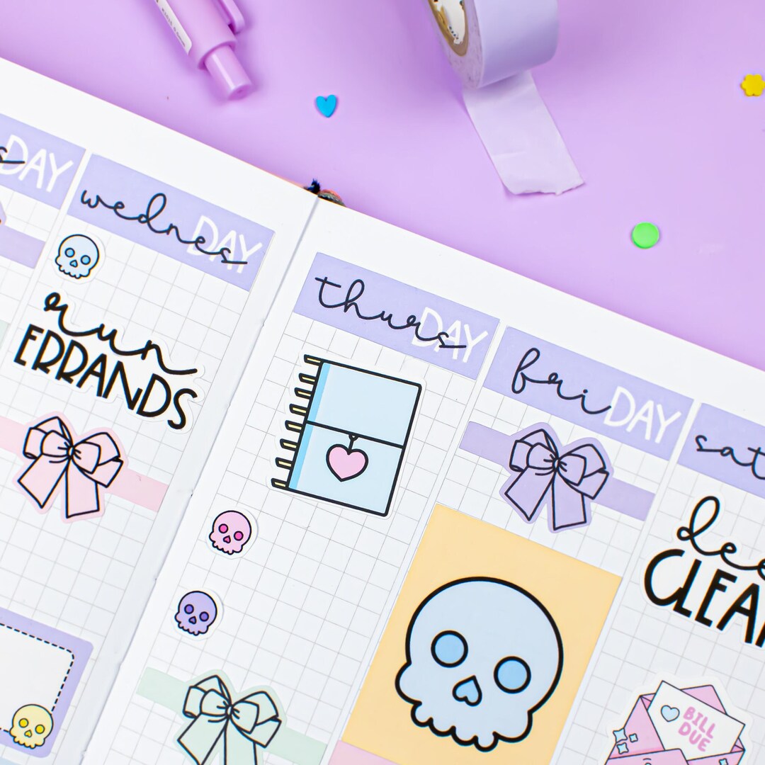 Date Covers Weekday Headers Planner Stickers Sheet, 1.5 Inch Width ...