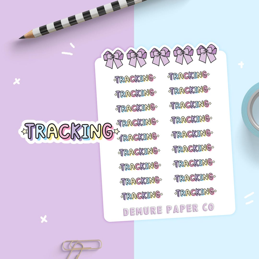 Tracking Mini Script Stickers, Pastel Bubble Letter Planner Sticker ...