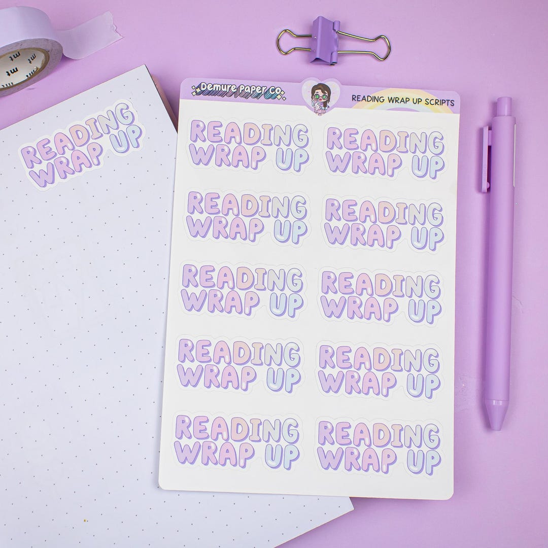 Reading Wrap up Cute Pastel Bubble Letters Functional Planner Sticker ...