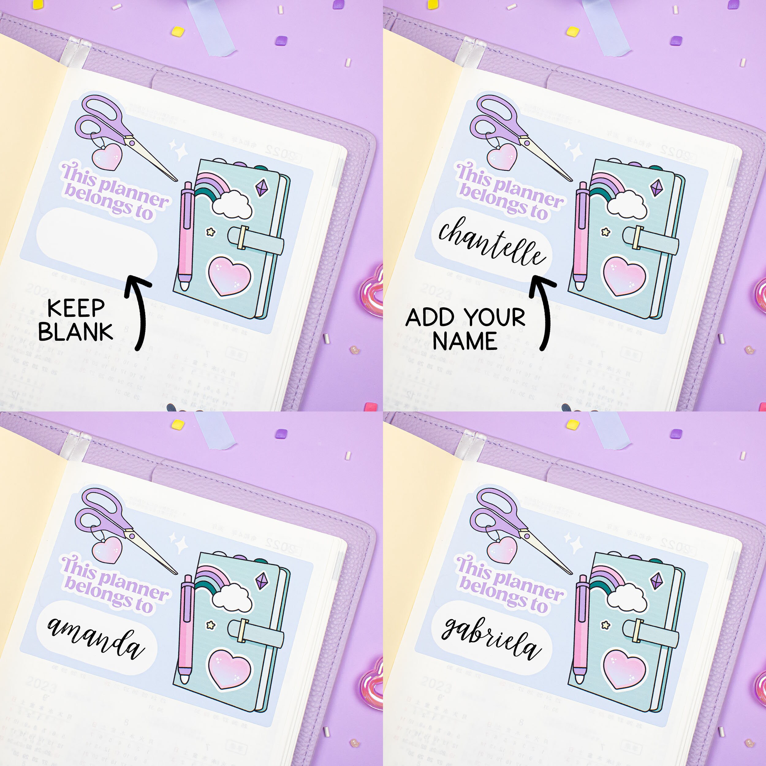 Custom Planner Label This Planner Belongs To Full Page - Etsy