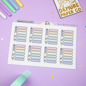 Rainbow Highlighter Full Box Checklist Planner Stickers Sheet ...