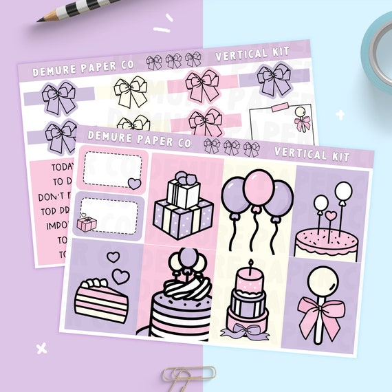 Celebration Weekly Planner Sticker Kit for Vertical Planners / - Etsy