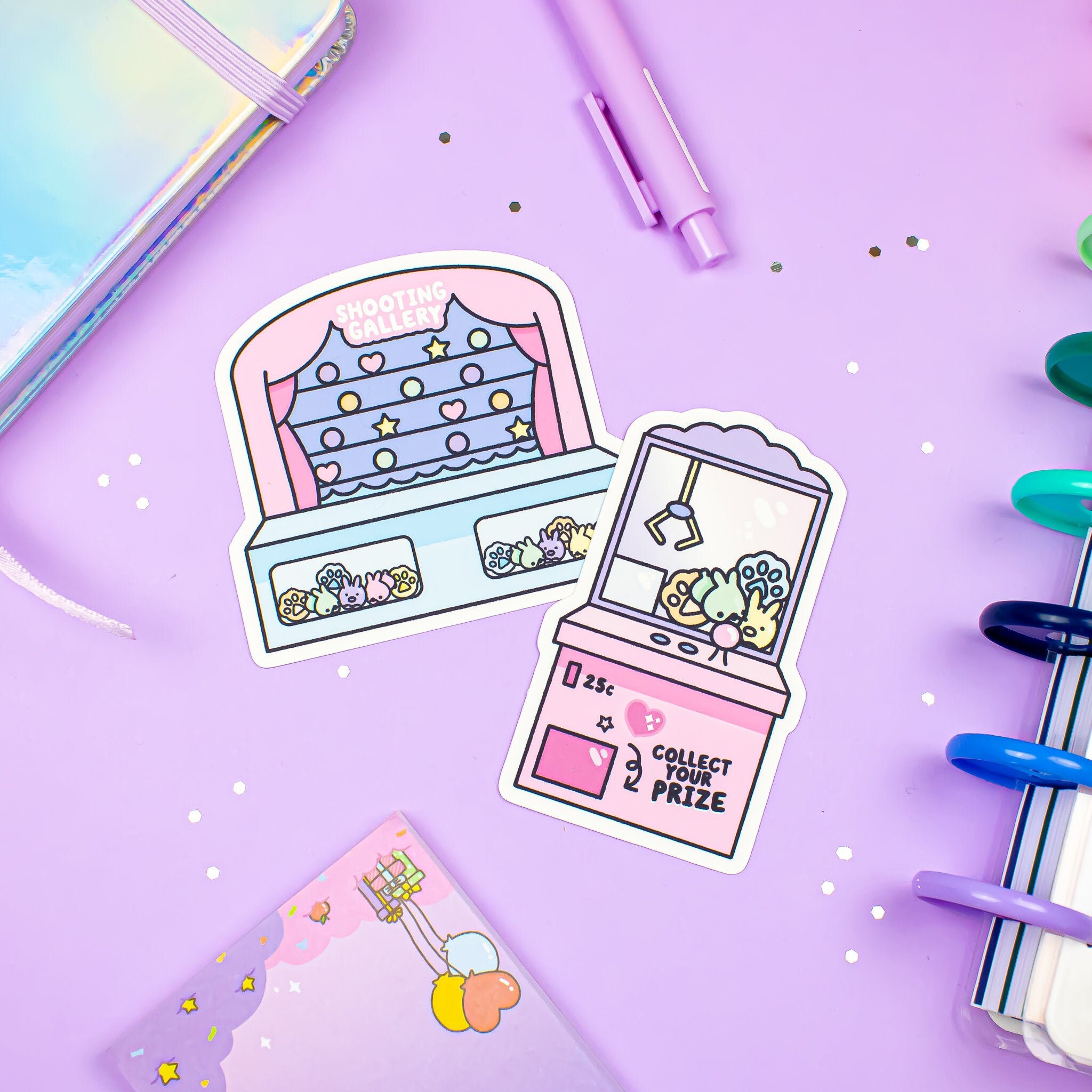 Planner Die Cuts Pastel Carnival Arcade Games, CARDSTOCK Scrapbooking ...