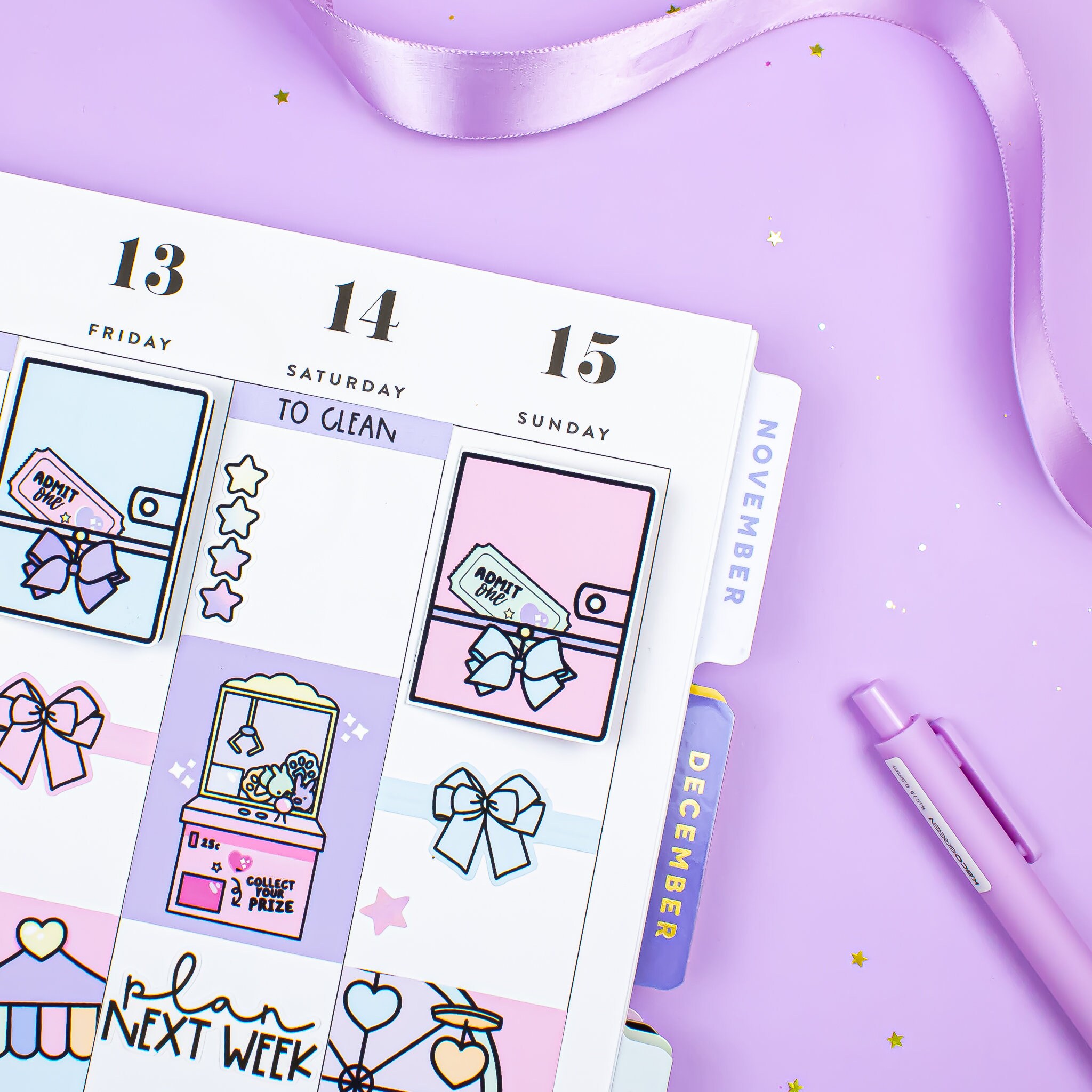 FOLDABLE Planner Stickers Carnival State Fair Planner Large | Etsy
