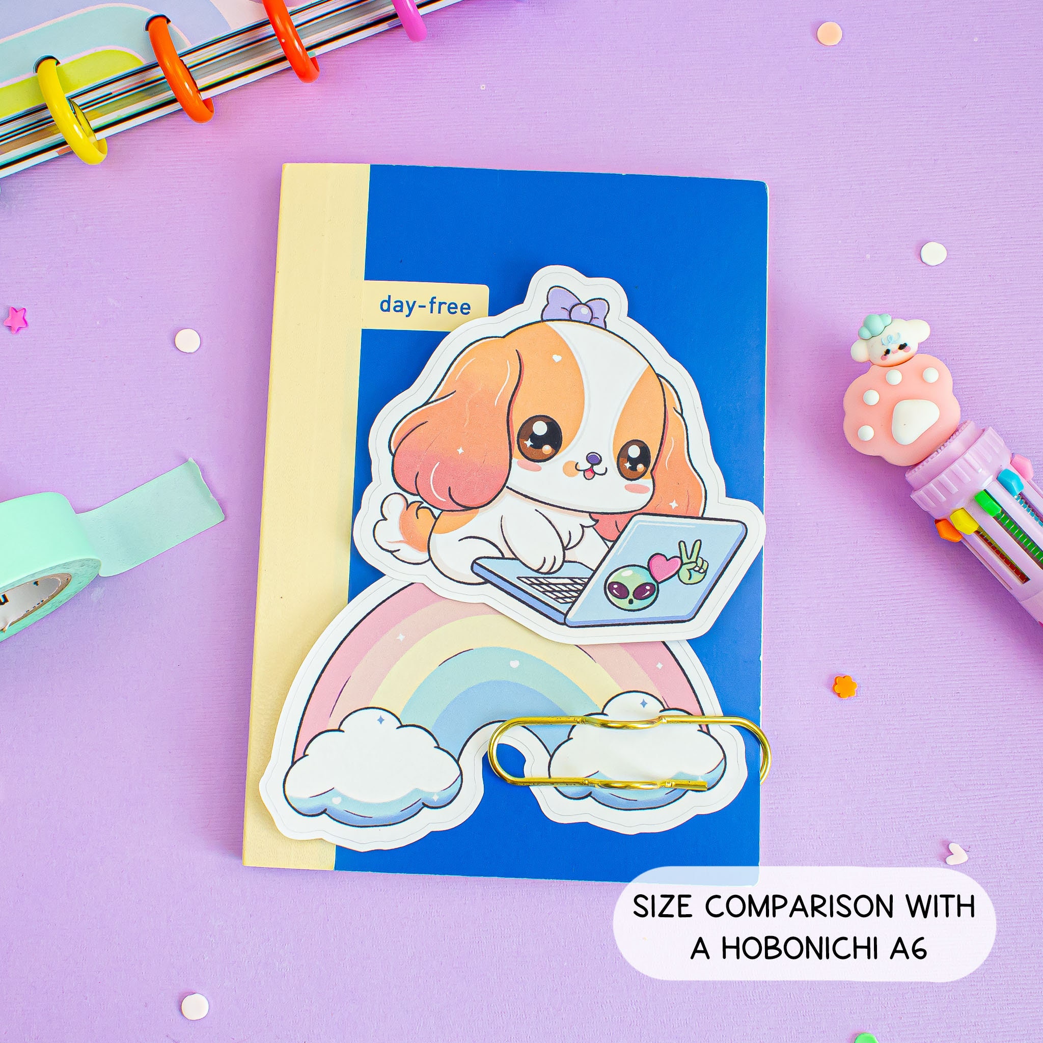 Planner Die Cuts Kawaii Dog With Laptop, Scrapbooking Embellishment ...