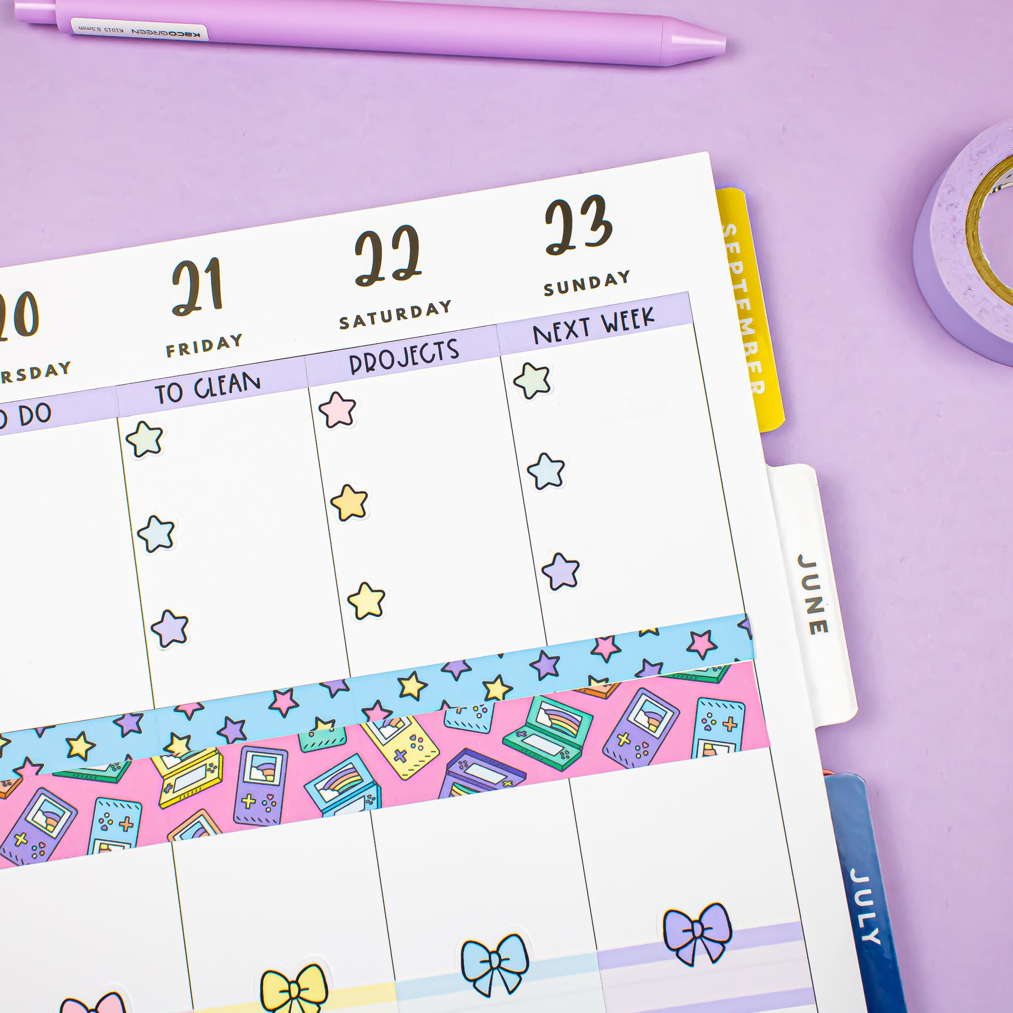 Pastel Rainbow Gradient Single Stars Planner Stickers | Etsy