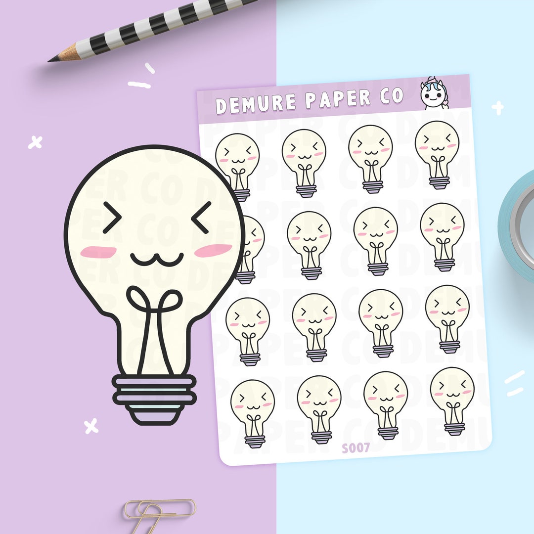 Lightbulb Electric Bill Tracker Planner Stickers / Functional Bill ...