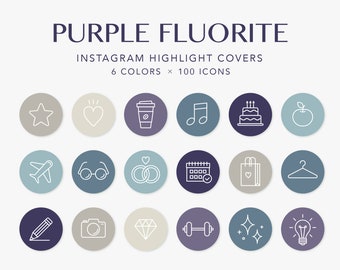 600 Instagram Story Highlight Icons Purple Minimal Icons - Etsy