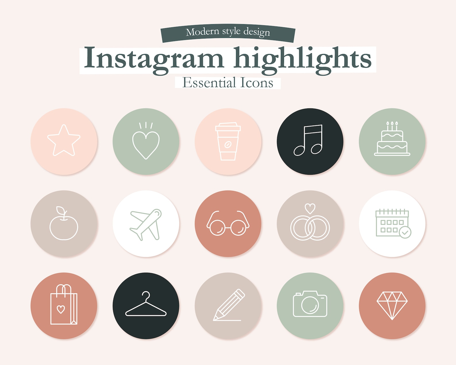 150 Instagram Story Highlight Covers | Minimal | Icons | Earthy Colors ...
