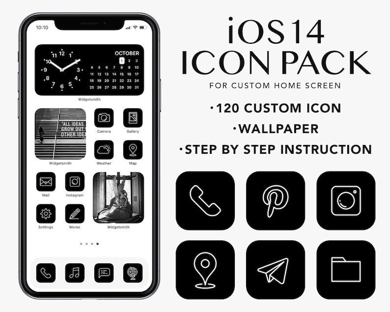 120 iPhone Icons | Ios 14 Icons Pack | Icons | App Icons | Simple ...