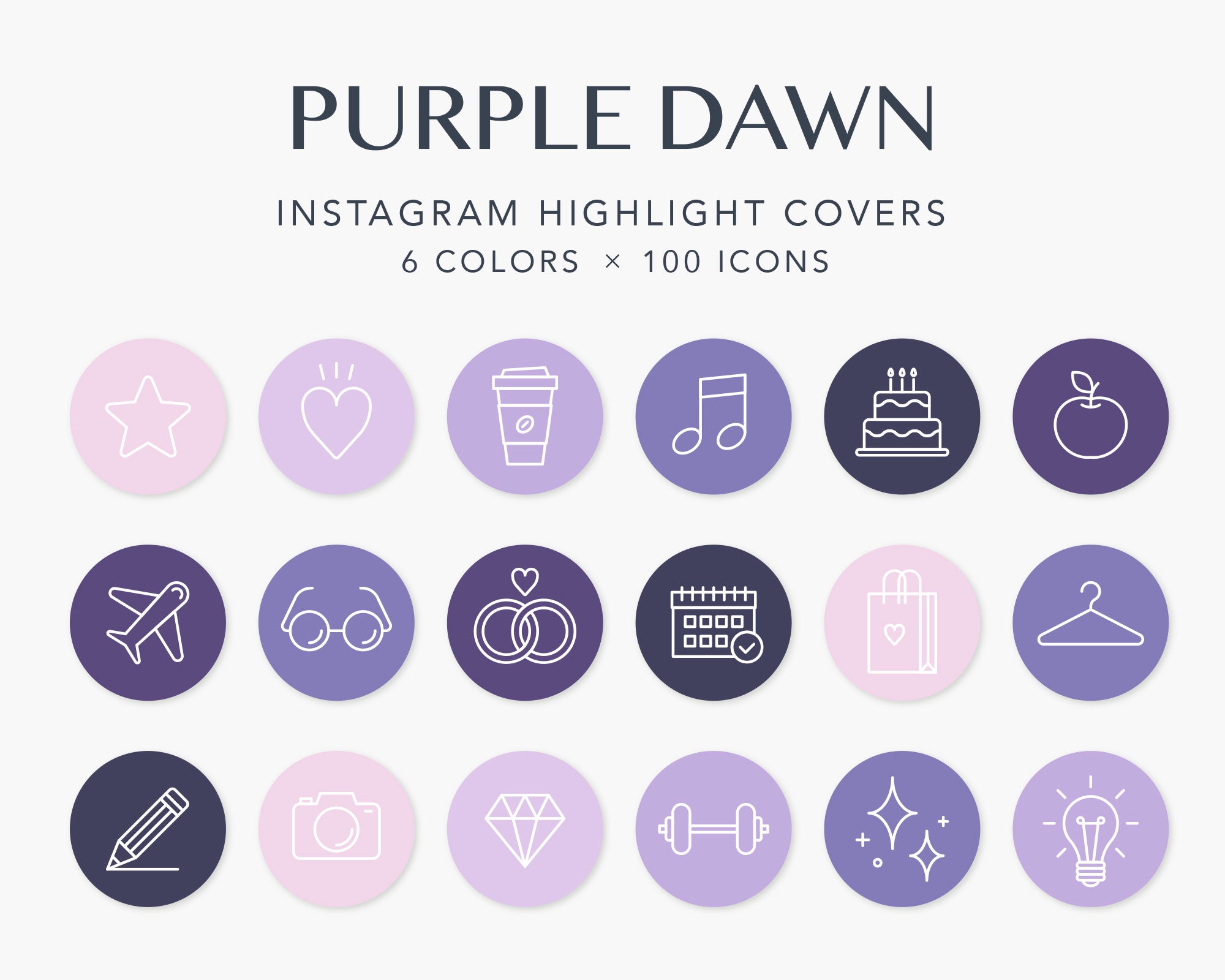 600 Instagram Story Highlight Icons | Purple | Minimal | Icons | Simple ...