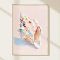 Conch Shell Print, Beach Nursery Decor, Printable Watercolor Sea Shell ...