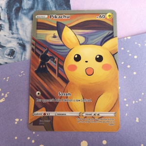 Holo the Scream Pikachu Pokemon Card/ Custom Holographic Pokémon Card ...