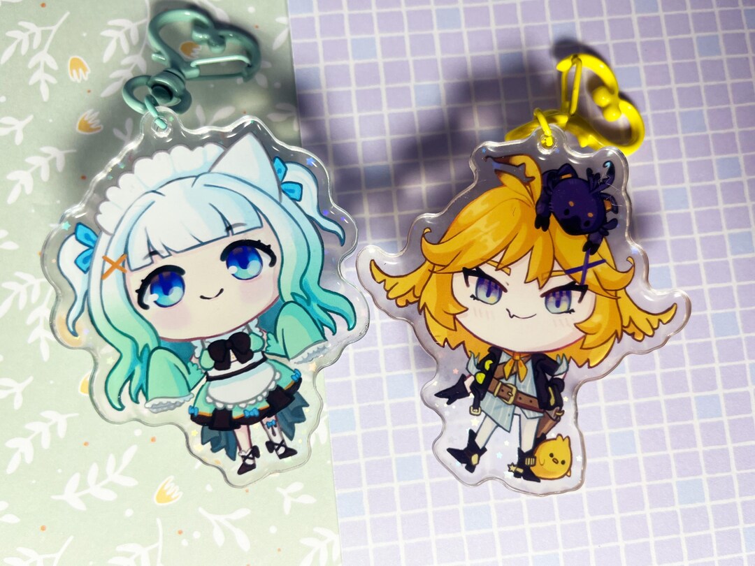 Vtuber Stickers Dokibird and Maid Mint | 8CM Sticker Glitter Vinyl - Etsy