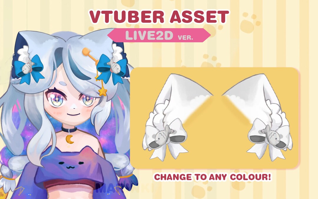 Vtuber Asset | Cat Ears, Animal Ears | Live2d Version - Etsy