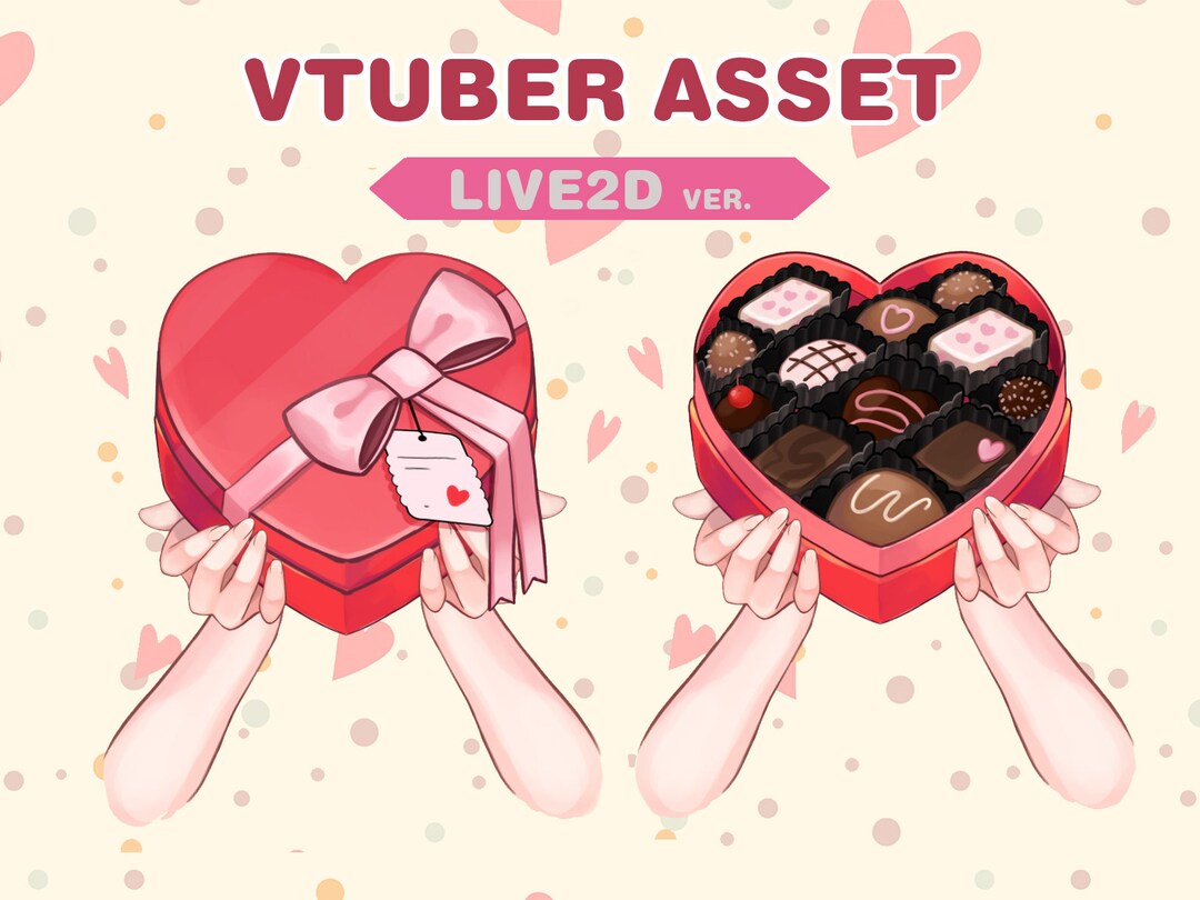 Vtuber Asset | Valentine Chocolate Box | Live2d Version - Etsy