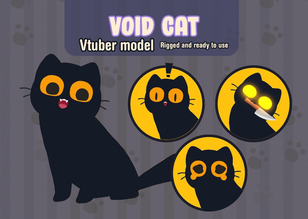 Void Cat Vtuber Avatar: Fully Rigged Live2d Model (digital Download) - Etsy
