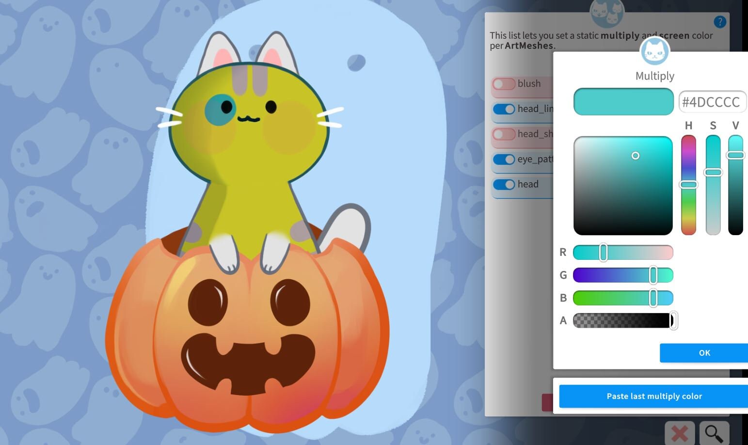 Customizable Vtuber - Pumpkin Cat Halloween - Fully Body/fully Rigged ...