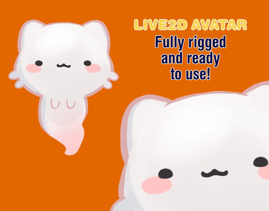 Vtuber - Ghost Cat 1.0 - Fully Body/fully Rigged Live2d Avatar - Etsy