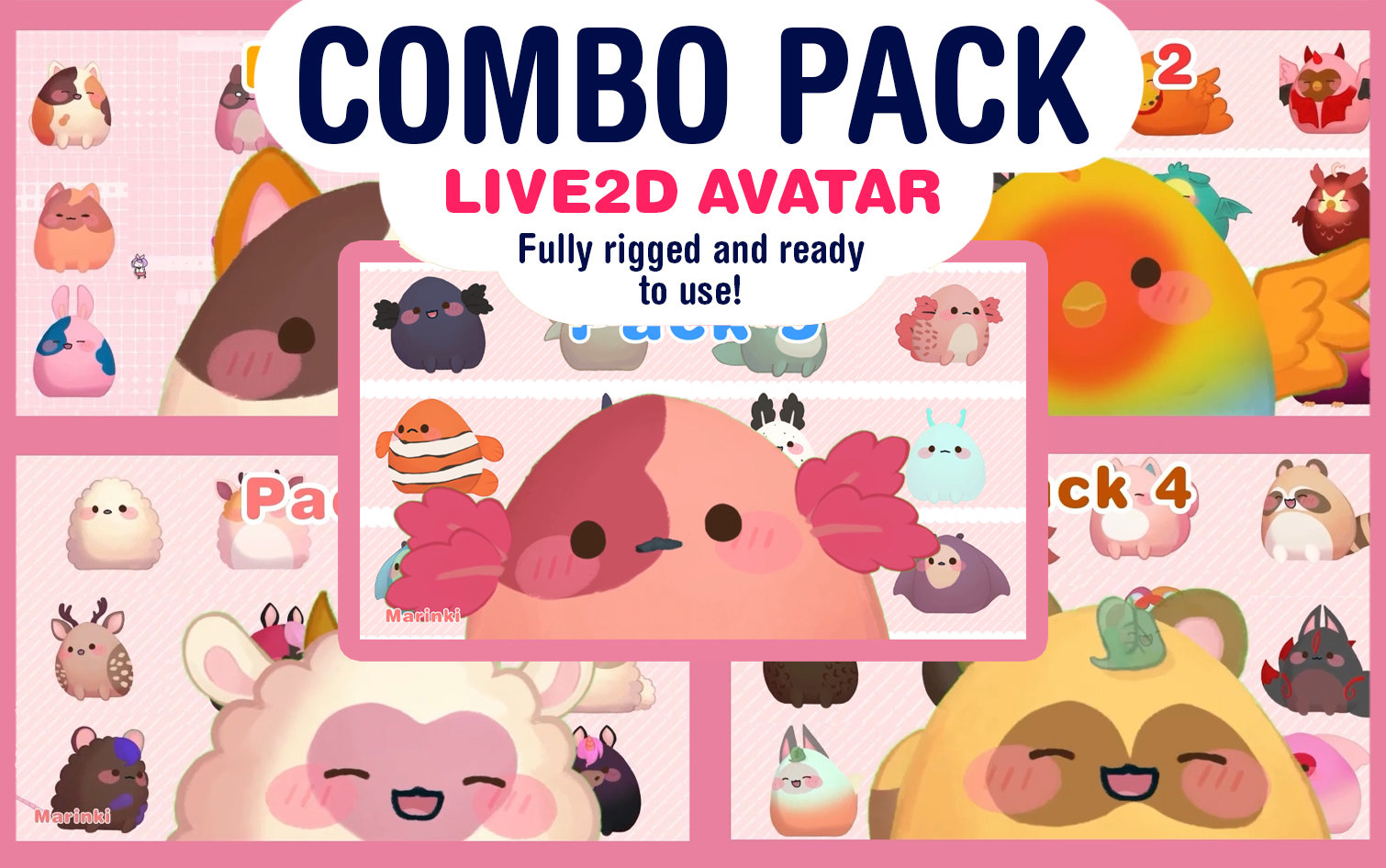 Customizable Vtuber Blop Combo Pack: Fully Rigged Live2d Avatar ...