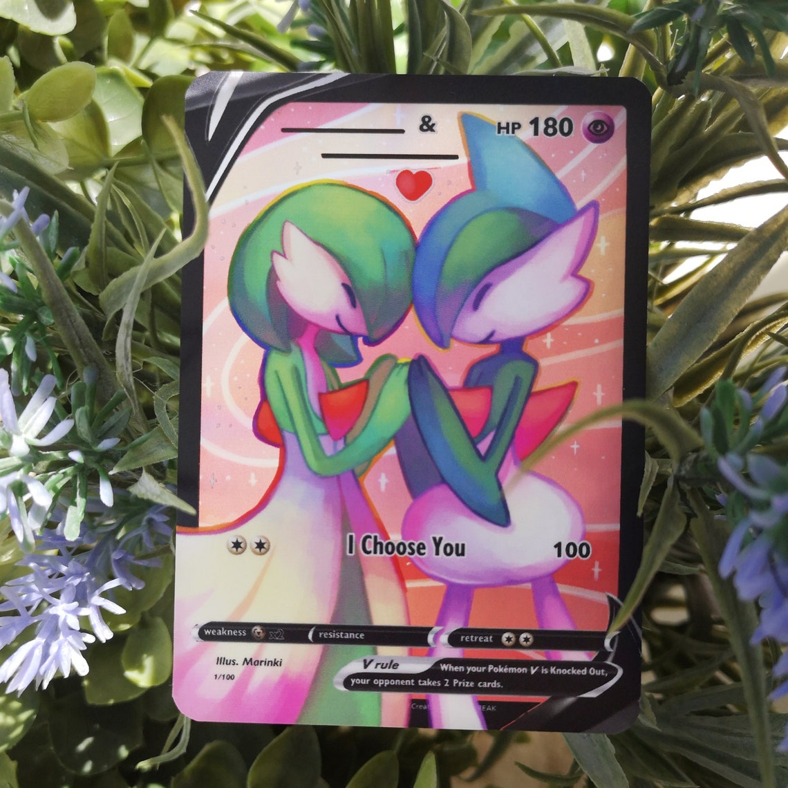 Holo Pride Gardevoir and Gallade / Custom Holographic Pokémon - Etsy