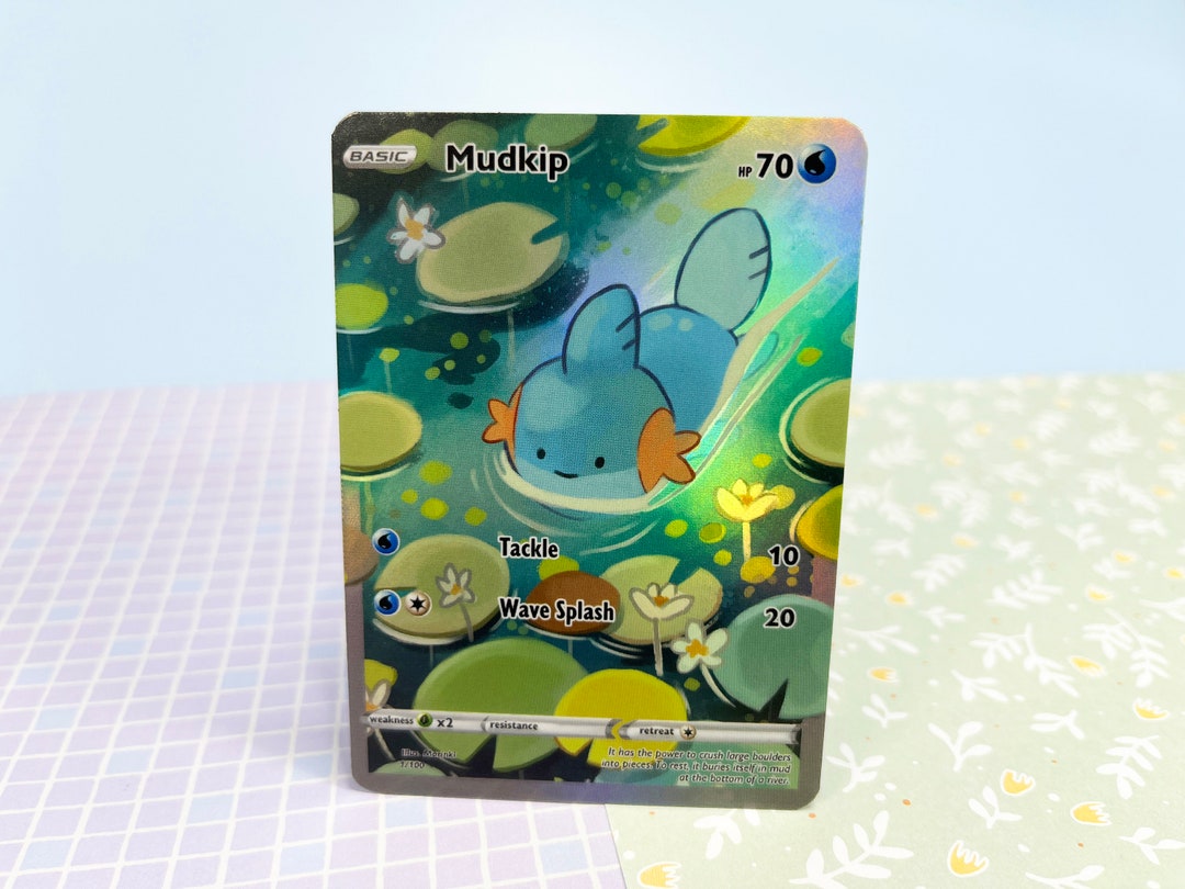 Handmade Mudkip Pokemon Card - Custom Holographic Illustration - Etsy