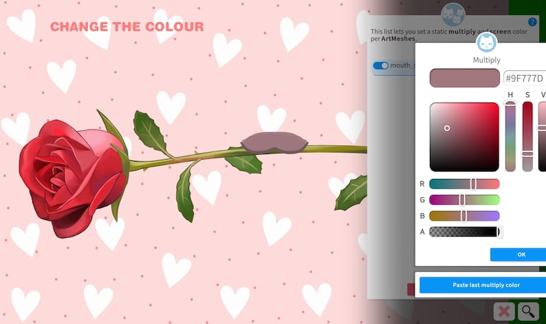 Vtuber Asset | Valentine Roses | Live2d Version - Etsy