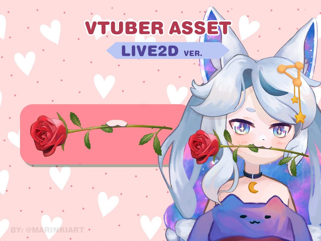 Vtuber Asset | Valentine Roses | Live2d Version - Etsy