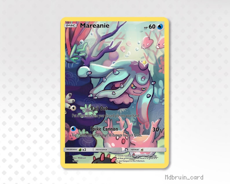 Holo Mareanie / Custom Holographic Pokémon Card - Etsy