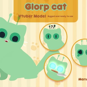 Vtuber - Glorp Cat - Fully Body/fully Rigged Live2d Avatar - Etsy