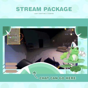 Cute Frog Stream Overlay & Frog Vtuber Model | Frog Emotes | Cozy ...