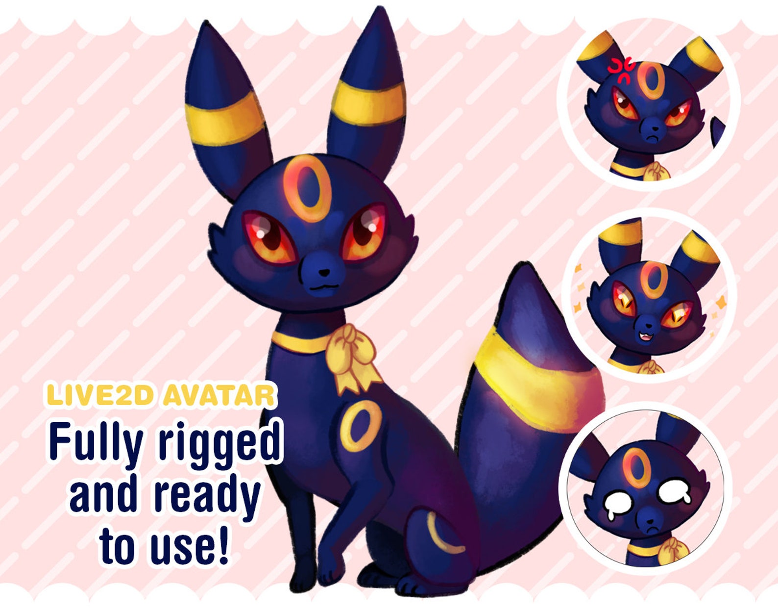 Vtuber - Pokemon Umbreon Eeveelution - Fully Body/fully Rigged Live2d ...