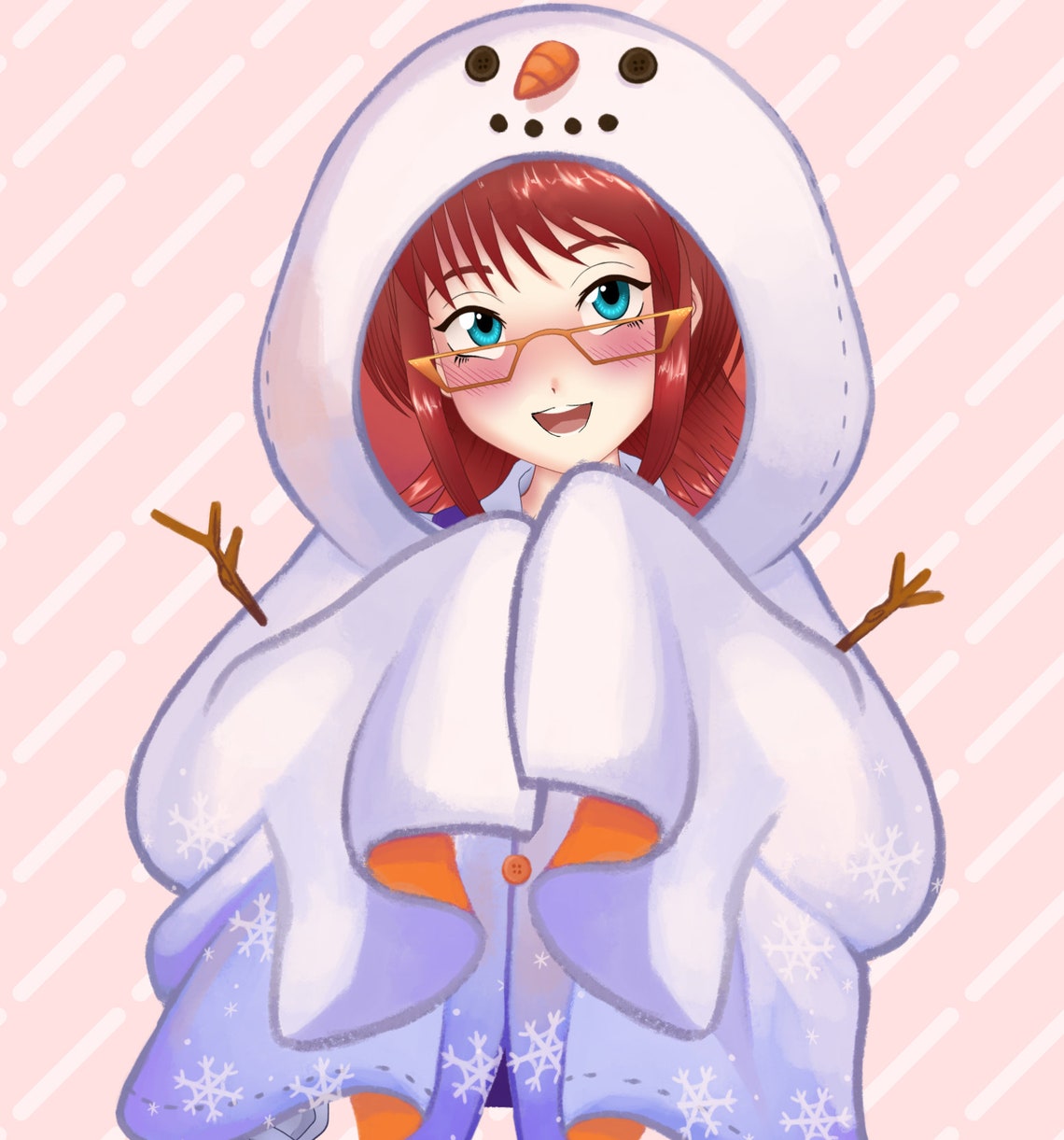 Vtuber Asset | Snowman Winter Theme Blanket | Live2d Version - Etsy
