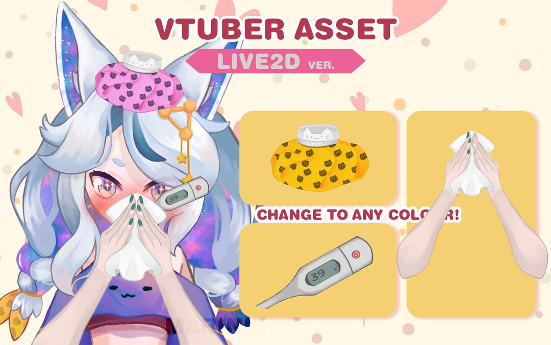 Vtuber Asset | Sick Day Stream Package SMALL | | Live2d Version | - Etsy
