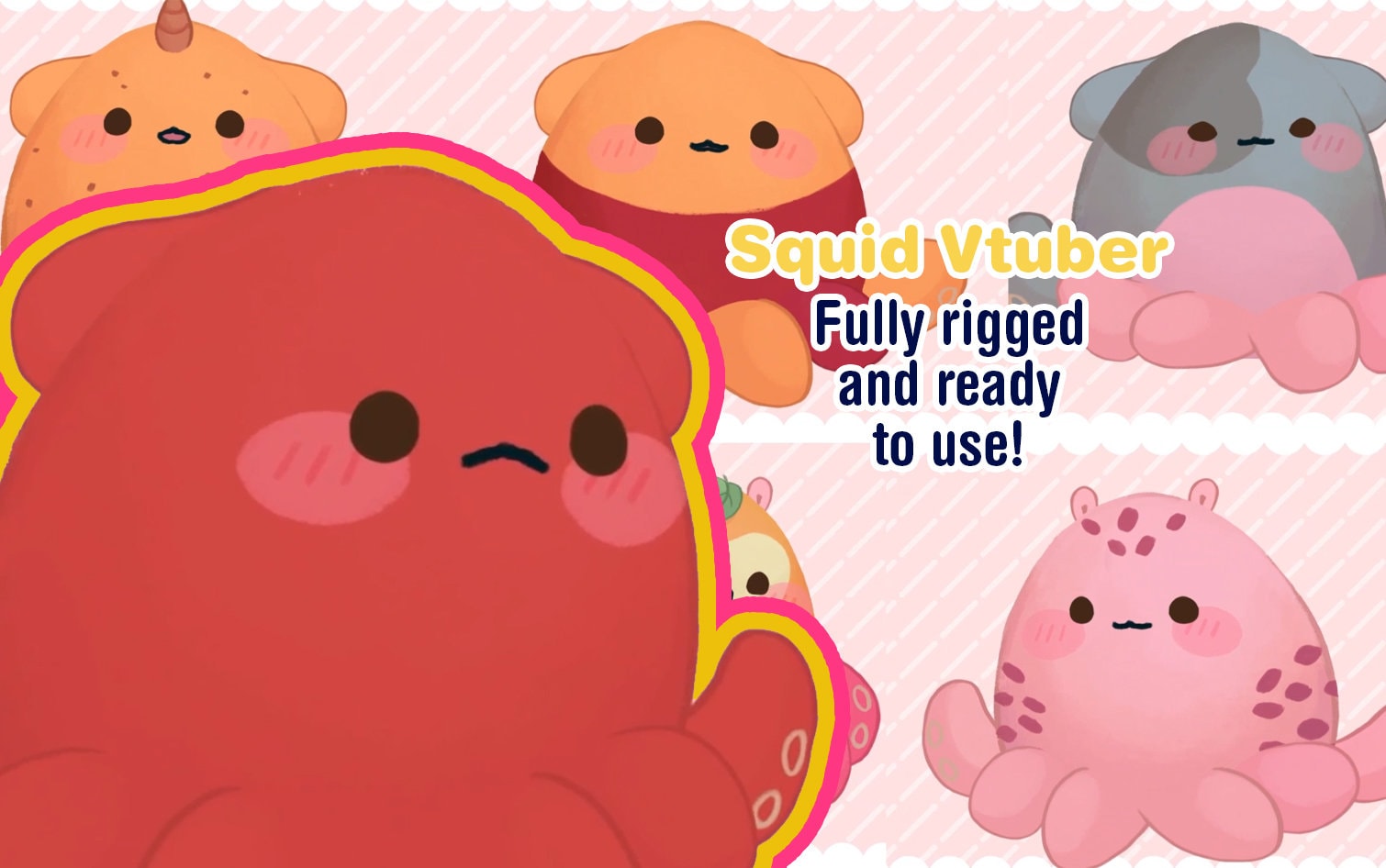 Customizable Vtuber Blop Squid: Fully Rigged Live2d Avatar - Etsy