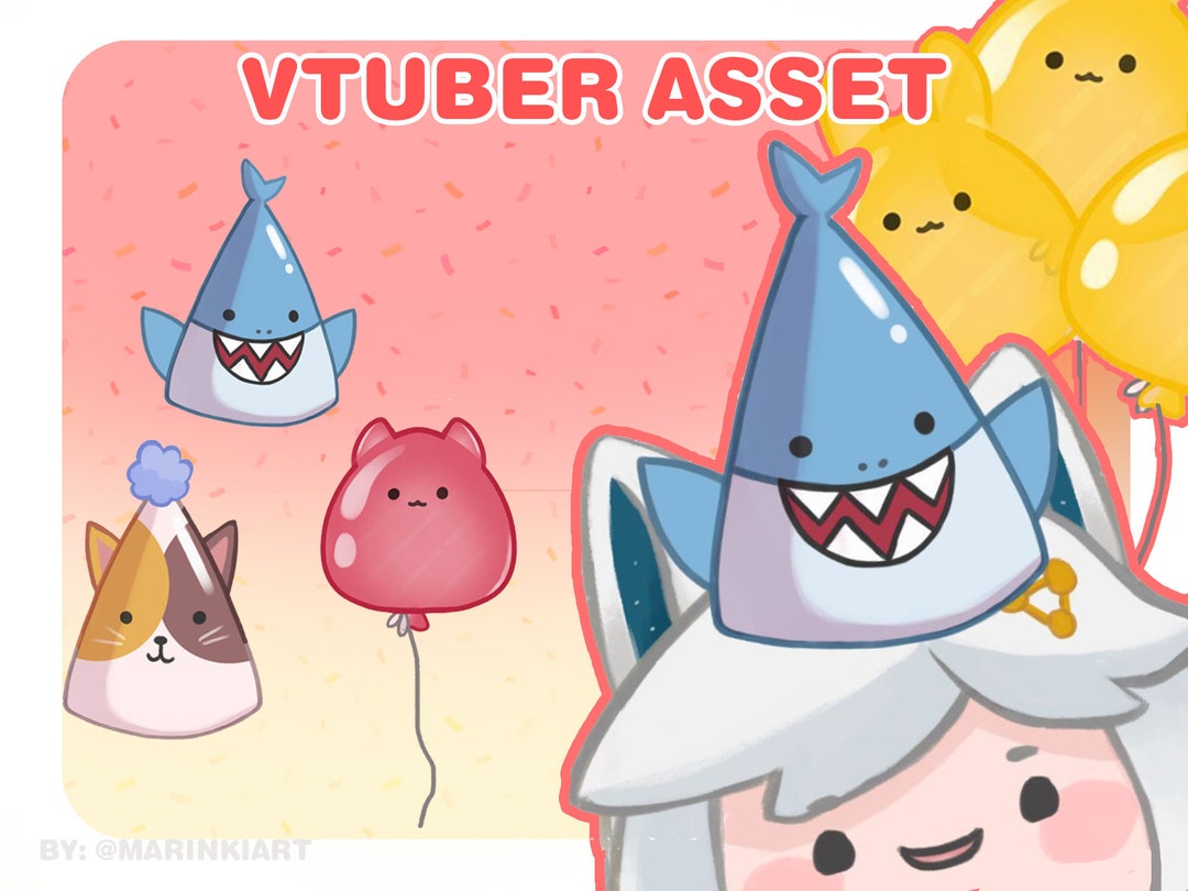 Vtuber Asset | Birthday Party Supplies Party Hat & Balloons | Live2d ...