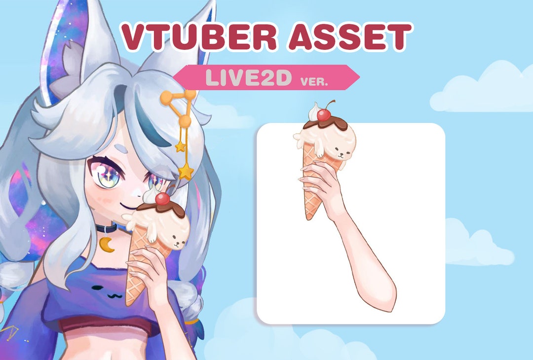 Vtuber Asset | Ice Cream Summer | Live2d Version | - Etsy